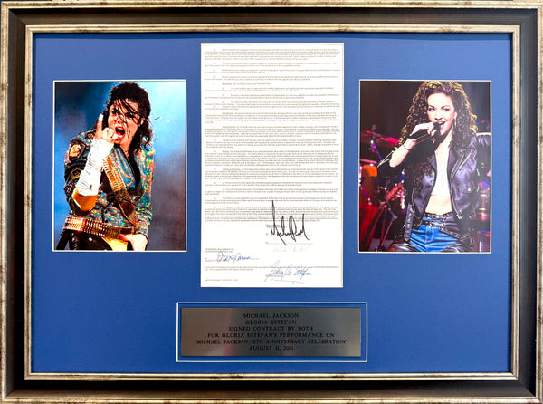 Michael Jackson, Gloria Estefan, Hand Signed Original Contract, 75cm x ...